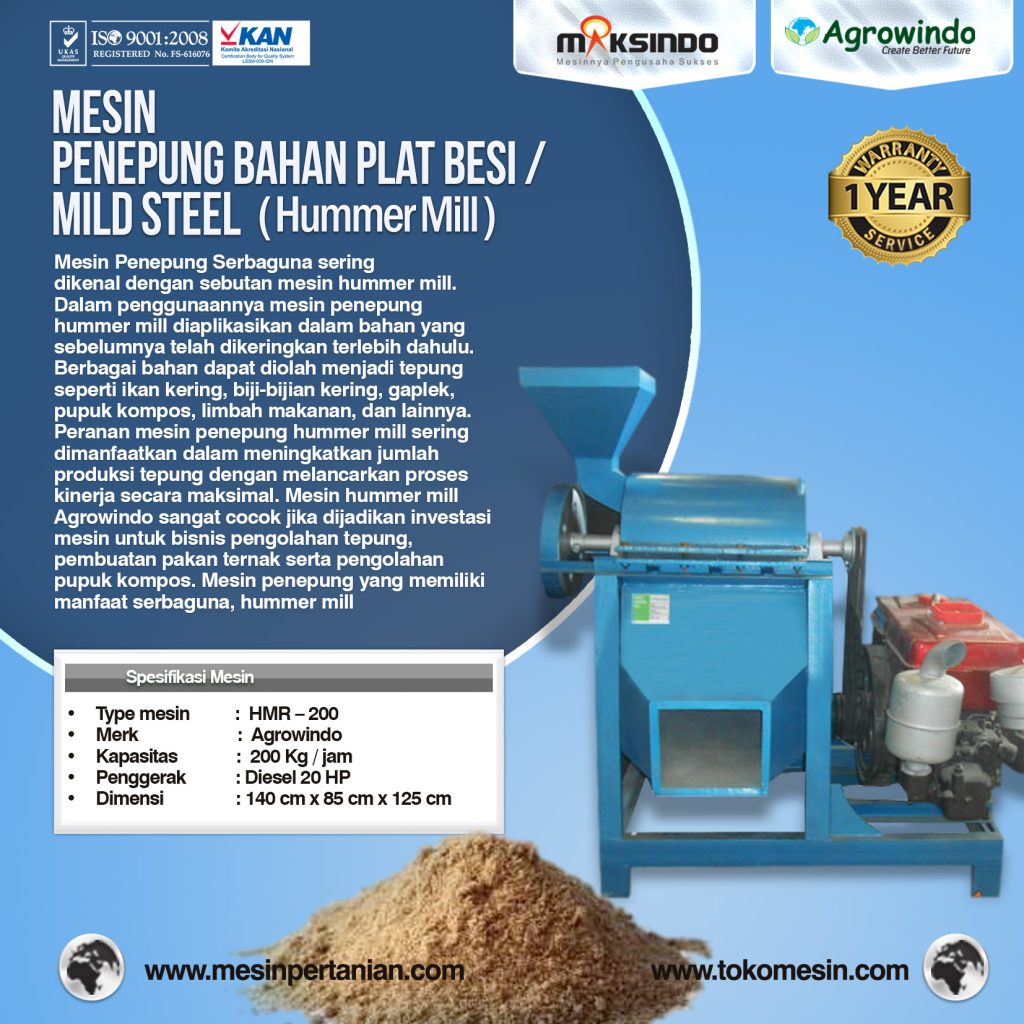 Mesin Hummer Mill Stainless Steel Penepung Serbaguna Agrowindo - Agrowindo
